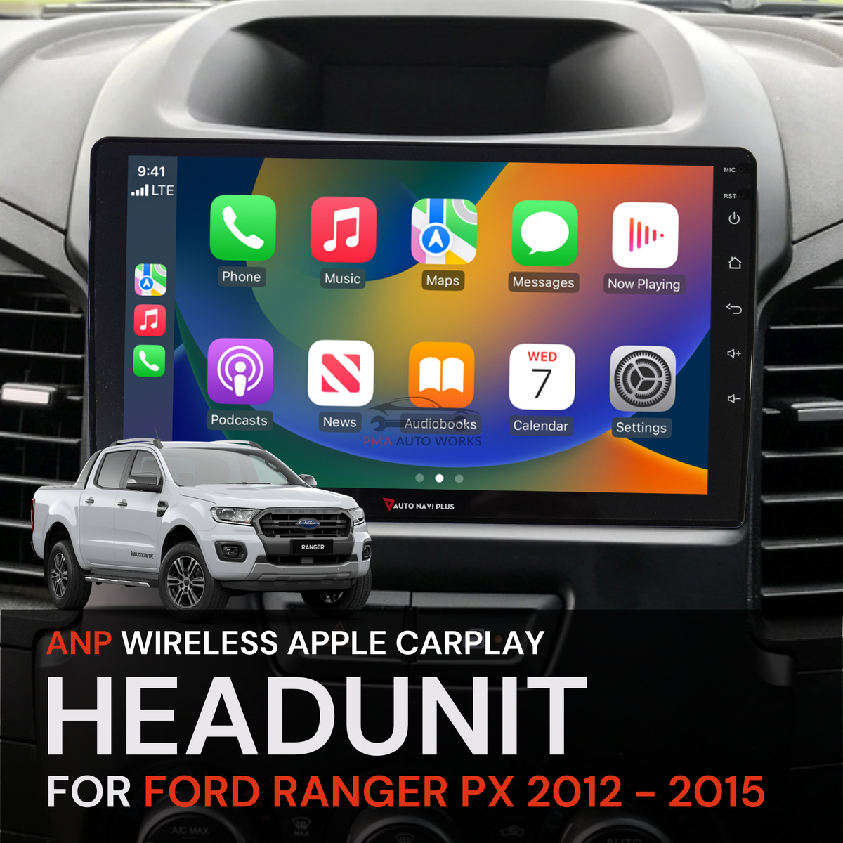 ANP APPLE CARPLAY ANDROID AUTO SCREEN FOR FORD RANGER PX 2012-2015 ...