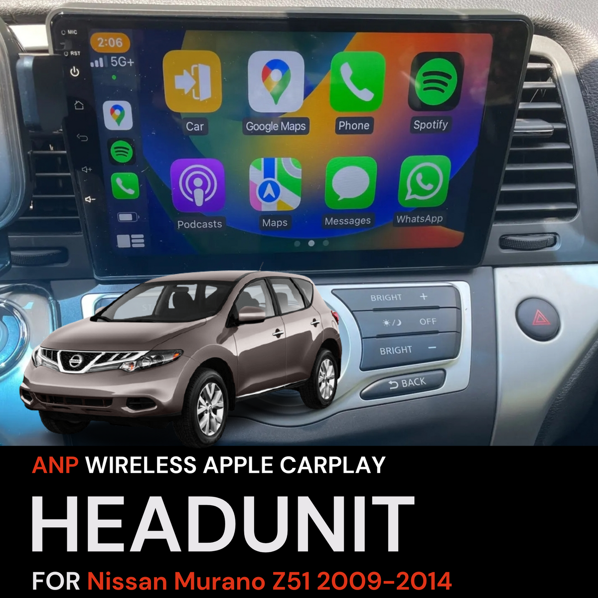 ANP Apple CarPlay Android Auto Screen For Nissan Murano Z51 2009 2014 ...